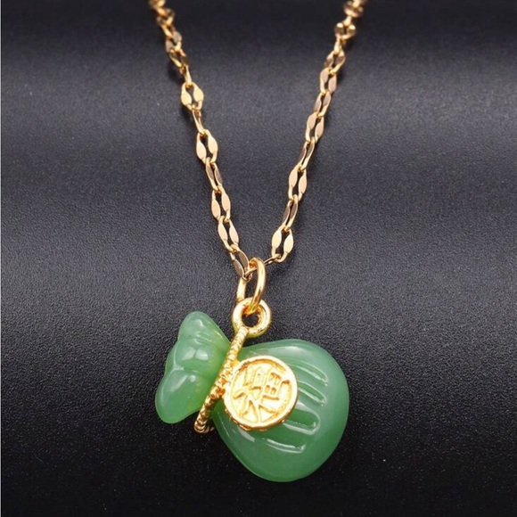 Jewelry | Money Bag Jade Stone Pendant Necklace | Poshmark